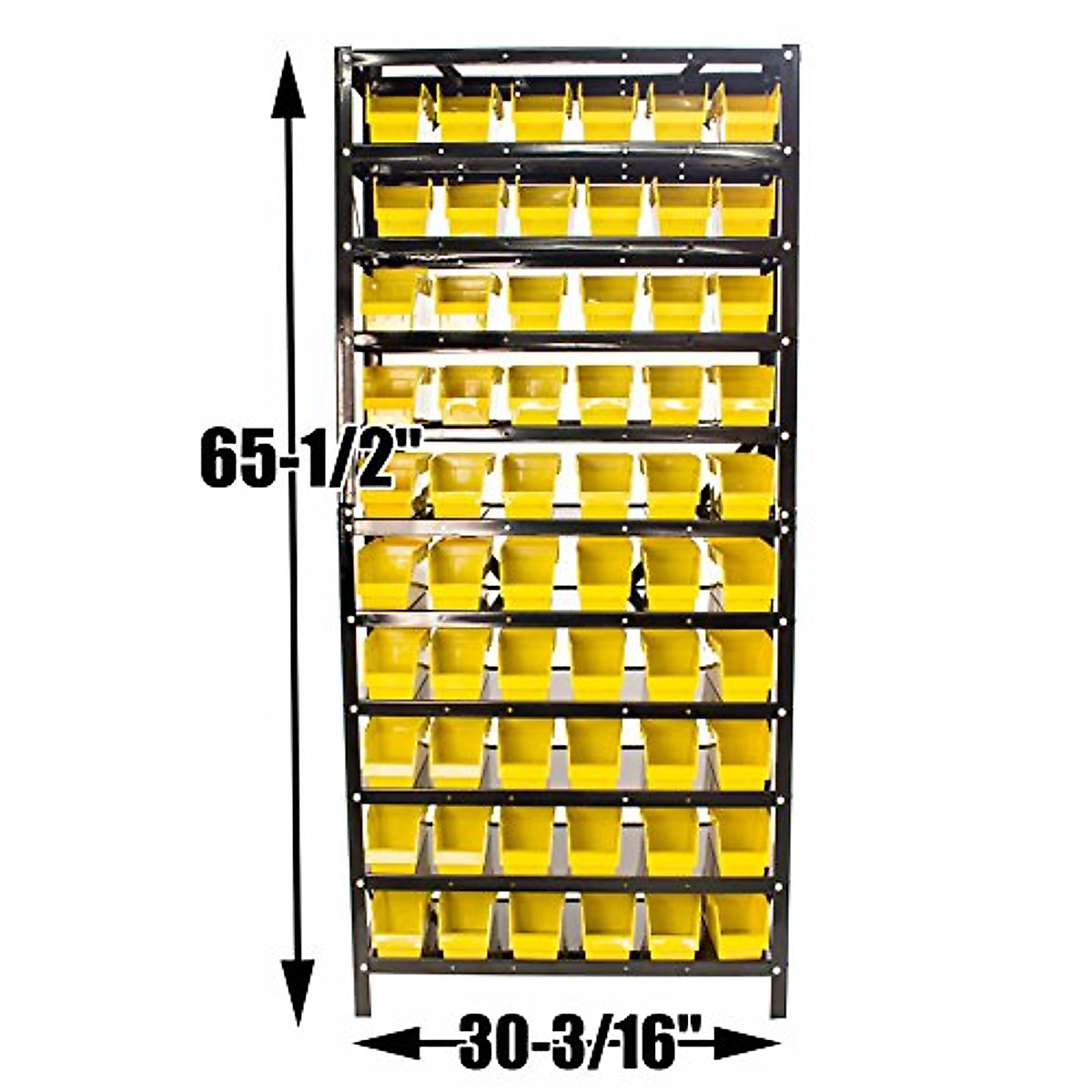 Erie Tools® TLPB60 60 Parts Bin Shelving Organize with Plastic Bins for Garage, Shop, and Home Storage