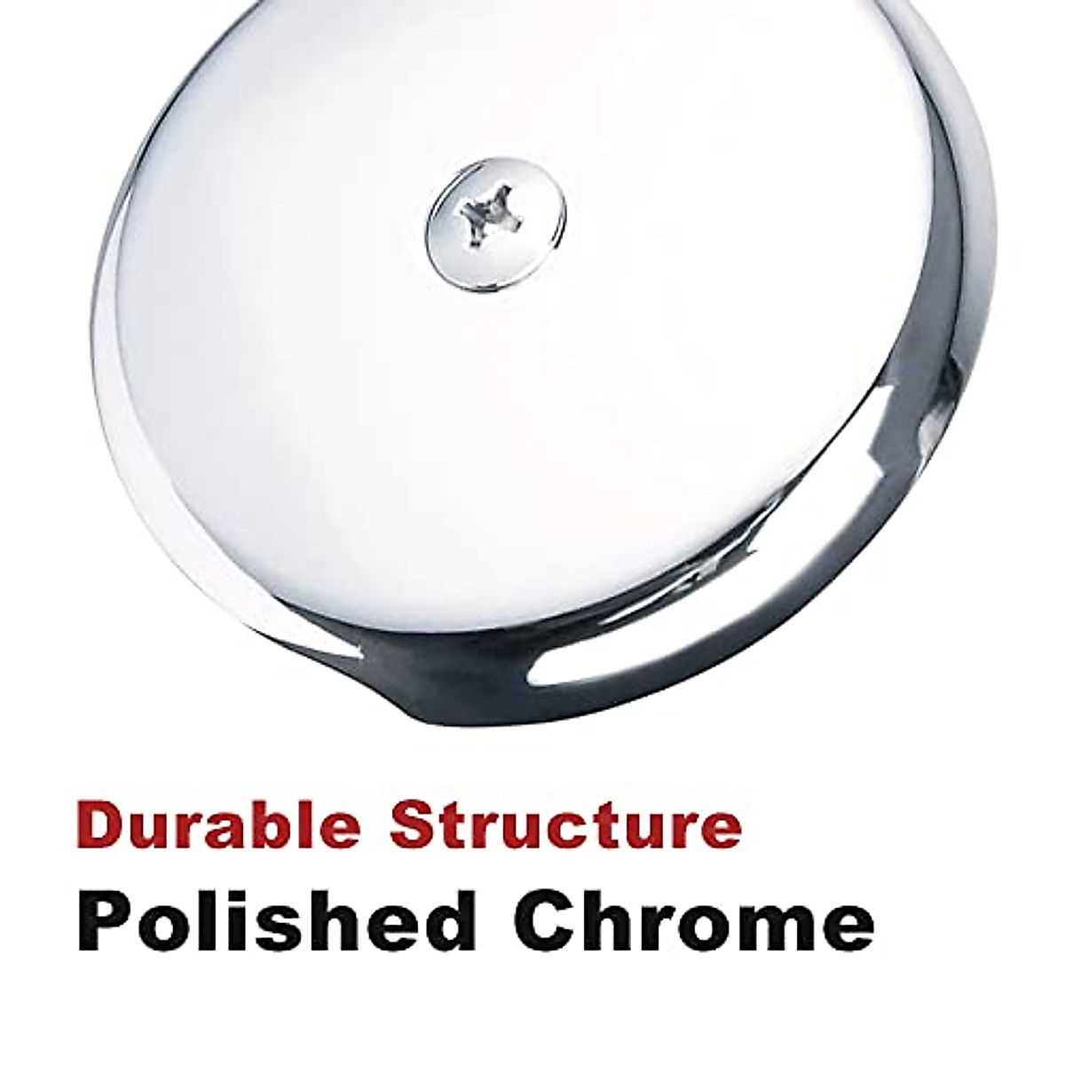 Gold-Hao-The-Bathroom Single Hole Bathtub Drain Overflow Plate/Tub Overflow Drain Ccover with Three Matching Screws/Bathtub Overflow Drain Cover Includes an Adapter (Chrome)