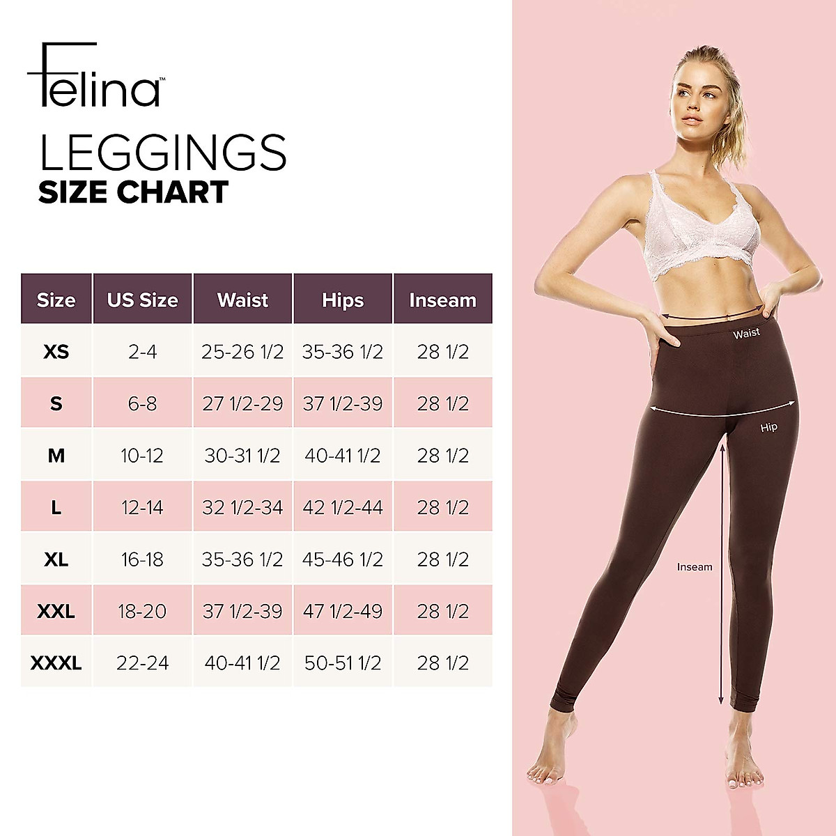 Felina | Velvety Soft Lightweight Style 2801 Leggings | Moisture Wicking | Yoga | 6 Pack (Small, Black)