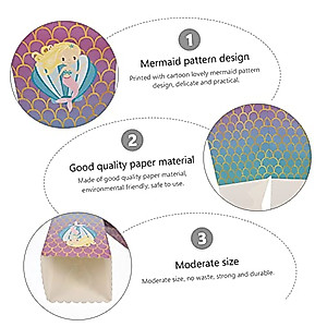 24pcs Popcorn Boxes Popcorn Box Boom Chicka Popcorn Candy Popcorn Snack Container Classic Popcorn Cups Paper Food Trays Party Favor Box Mermaid Series Popcorn Box Snack Box