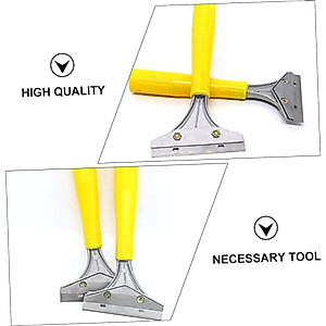 WHAMVOX 4pcs Cleaning Blade Stovetop Griddle Utility Scraper Floor Squeegee Floor Scraper Flooring Tools Paint Tools Tile Scraper Steel Griddle Scraper Tile Tools Yellow Aluminum Alloy