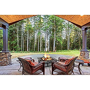 LEAYAN Garden Fire Pit Portable Grill Barbecue Rack Outdoor Fire Pit with BBQ Grill Shelf, Outdoor Metal Brazier Square Table Firepit Garden Patio Heater with Cover BBQ Cooking for Camping Backyard