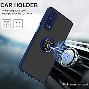 Lokyoo Shockproof Case for TCL Stylus 5G 2022, with 2 Pack Tempered Glass Screen Protector, Military Grade Phone Cover with Support Magnetic Car Holder Metal kicktand for TCL Stylus 5G-Blue