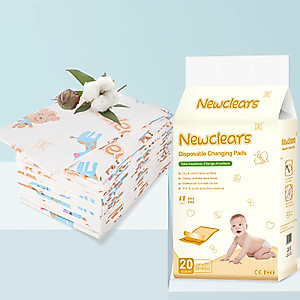 Newclears Baby Disposable Underpads Breathable Incontinence Diaper Changing Pads, 20 Count/Pack (23''x23'' - 6pack(120 Count))