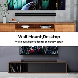 Thomson Sound Bars for TV, HiFi TV Speakers Home Theater Soundbar with 2 Wireless Microphones, Surround Stereo Sound System with HDMI ARC/Optical/AUX/USB, Wall Mountable, Remote Control Included