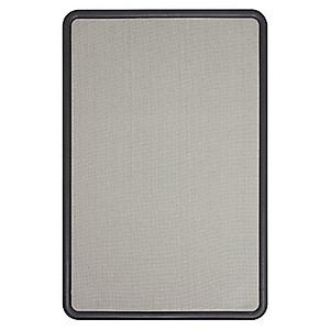Quartet Bulletin Board, Fabric, 3 x 2 Feet, Office Bulletin Boards, Contour Gray Plastic Frame (7693G)