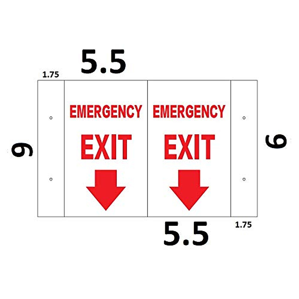 Emergency EXIT Arrow Down 3D Projection Sign/FIRE Extinguisher Hallway Sign (White/RED,Plastic,5.5x9)-Les Deux cotes line