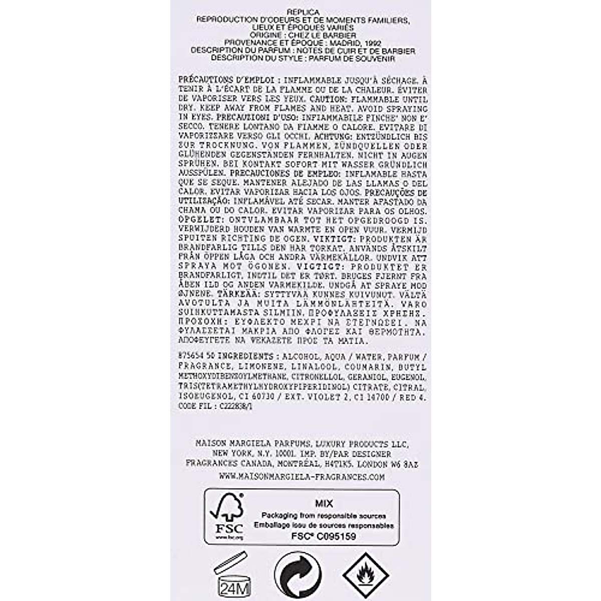 Maison Margiela Replica "At The Barber's" EDT 3.4 Ounce