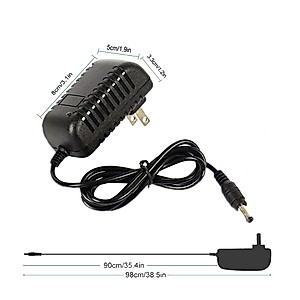 AC to DC Adapter 5V 3A Power Supply with 5, 5mm x 2, 1mm Plug Connector for Strip Light, Wireless Router, Security System , Switches, CCTV Cameras, Black, 8CM*5CM*3.3CM