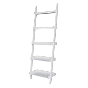 International Concepts 5 Tier Leaning Shelf, White