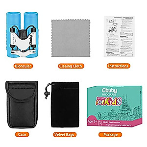 Binoculars for Kids Best Gifts for 3-12 Years Boys Girls 8x21 High-Resolution Real Optics Mini Compact Binocular Toys Shockproof Folding Small Telescope for Bird Watching, Camping, Sky Blue