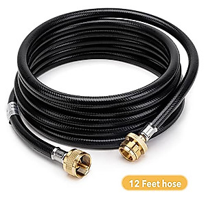 Stanbroil Propane Brass Tee Adapter Kit, 4-Port Propane Brass Tee with 6FT and 12FT Propane Extension Hose Assembly for Motorhome or RV Camping