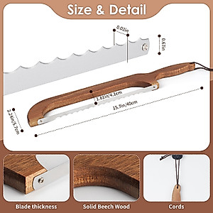 QikFas Sourdough Bread Knife, Bread Bow Knife, Bread Knife for Homemade Bread with Reliable Sourdough Crafting, Ergonomic Handler, Premium Sharpness Blade