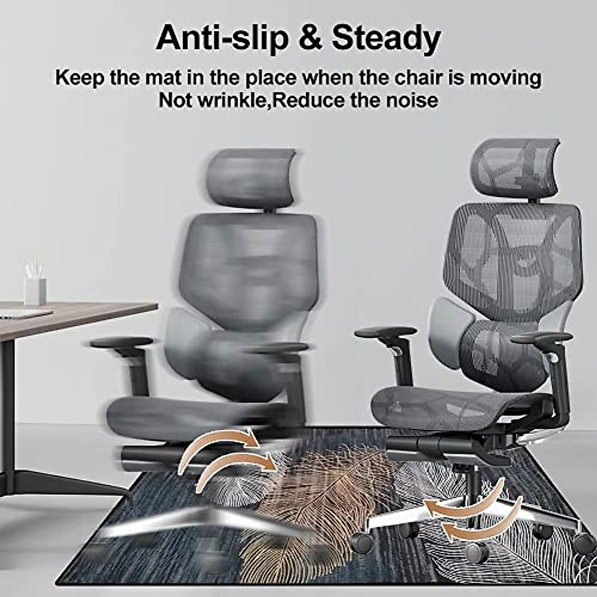 YEXEXINM 36 X48 Chair Mat for Hardwood Floor, Anti-Slip Desk Chair Mat, Chair Rugs Floor Protectors Mat, Desk Chair Mat color 48inchx36inch FHD013 FHD013