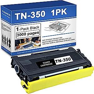 1 Pack TN-350 Black Toner Cartridge Replacement for Brother TN350 DCP-7010 7020 IntelliFax 2820 MFC-7220 7420 HL-2030 2040 Printer Toner.