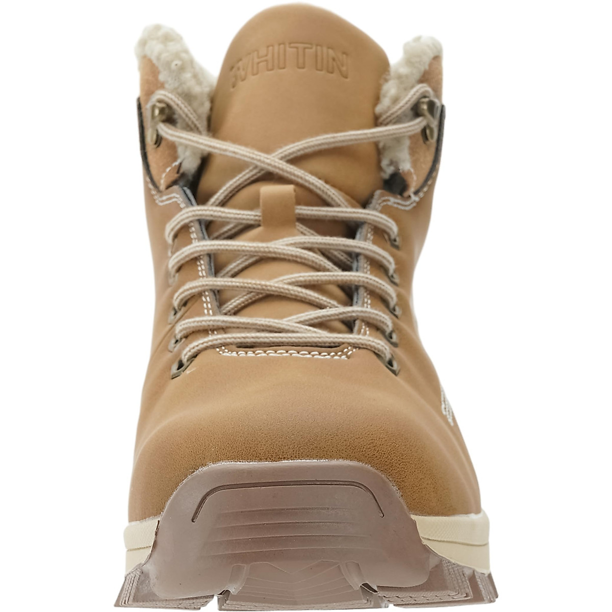 WHITIN Men's Winter Shoes Snow Boots for Cold Weather Outdoor Hiking Warm Size 10 Fur Leather Waterproof Ankle Casual Work Insulated Russet 44