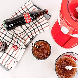 Nostalgia Coca-Cola Frozen Drink Maker and Margarita Machine for Home - 40-Ounce Slushy Maker with Stainless Steel Flow Spout - Easy to Clean and Double Insulated - Red