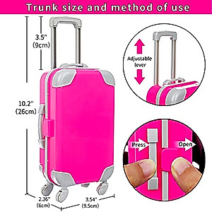 34 Pack Fashion 11.5 inch Girl Doll Clothes and Accessories Travel Luggage Suitcase Set with Dress Backpack Hat Glasses Puppy Food Toys etc (No Doll)
