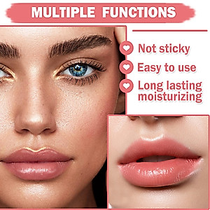 CAHIUYOA Lip Oil Hydrating Tinted Lip Oil Lip Gloss,Lip Glow Oil Lip Tint,Non-sticky Big Brush Head,Nourishing Repairing Plumping Lip Oil Lip Gloss - Cherry
