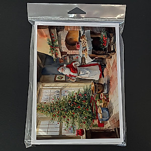 Caroline's Treasures DAC3306GCA7P Cookies with Santa Claus Greeting Cards Pack of 8 Blank Cards with Envelopes Whimsical A7 Size 5x7 Blank Note Cards