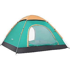 Ubon 3 Person Durable Instant Tent Ventilation Pop Up Indoor Tent Portable Outdoor Tent - Forest Green
