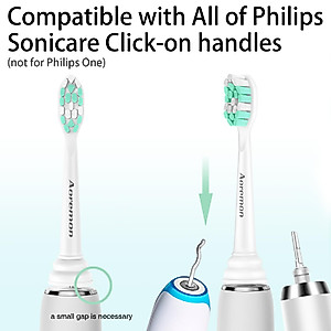 Aoremon Toothbrush Replacement Heads for Philips Sonicare - Compatible with Sonicare ProtectiveClean C2 & Phillips 4100 5100 Click- on Electric Toothbrush