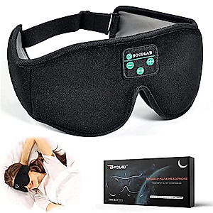 Sleep Mask with Bluetooth Headphones, Boodlab 3D Bluetooth Sleep Mask with Ultra Thin Speakers, Wireless Washable Sleeping Headphones for Meditation Travel, Cool Gadgets Gift for Women Man