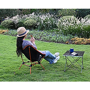 MARCHWAY Ultralight Folding Camping Chair, Heavy Duty Portable Compact for Outdoor Camp, Travel, Beach, Picnic, Festival, Hiking, Lightweight Backpacking (Orange)