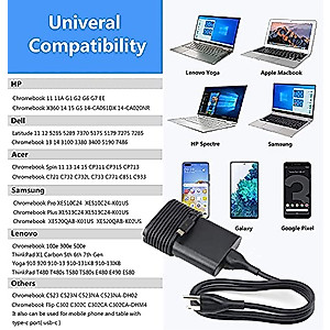 USB-C Charger for Dell Inspiron 14 7420 7425 7415 P161G003 P161G001 P147G001 2-in-1 Laptop 20V 3.25A 65W Power Supply Adapter Cord
