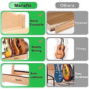 Multiple Guitar Stand, Guitar Rack, Solid Wood,Foldable Design Removable Retainers for Guitar/Bass/Bag/Case