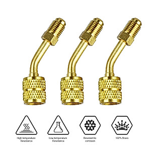 LBG Products R410a Adapter with Thimble for Air Conditioner Ductless Mini Split HVAC System, 5/16 '' Female SAE Quick Couplers x 1/4'' Male Flare(3 Pcs)