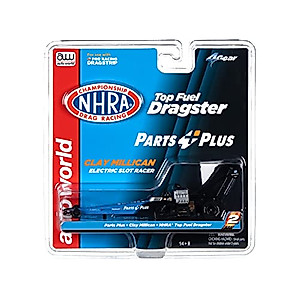 Auto World 4Gear NHRA R27 Clay Millican - Parts Plus Top Fuel Dragster HO Scale Slot Car