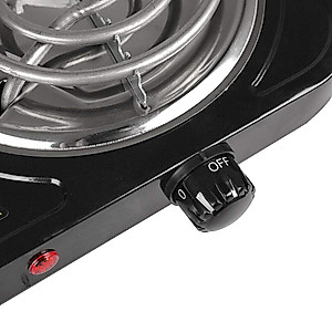 Electric Double Coil Burner, 2000W Electric Hot Burner Portable Stainless Steel Electric Stove with Dual 5 Level Temperature Control, for Home Dorm Office Camping Cooking (Double Coil Burner)