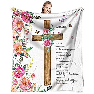 Christian Gifts for Women, Inspirational Gifts for Women Friends, Mothers Day Religious Gifts for Christian Women, Spiritual Gifts for Women Faith, Biblical Bible Gift Throw Blanket 60 x 50 Inch