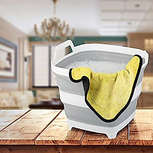 2 Pack Collapsible Ice Bucket with 2.77 Gal / 10.5L Each, Foldable Bottle Drink Cooler for Wine, Beer and Champagne, Space Saving Tub for House Cleaning, Outdoor Waterpot for Garden or Camping