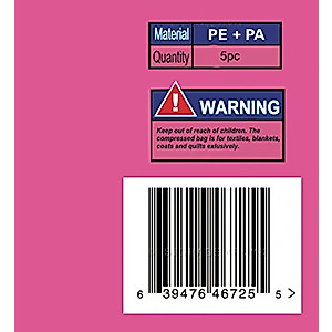 Storage Army [Pack of 5 Jumbo] Storage Bags Sealed Compressed Vacuum Bag Save Storage Space Home Organizer & Travel Storage Saver Bags protection against Water | Odor | Mildew | Dust | Dirt | Insects