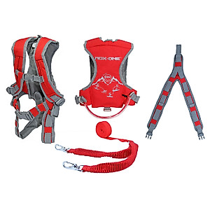 MDXONE Kids SKI Trainer Child SKI Harness with Rope and Absorb bungees RED