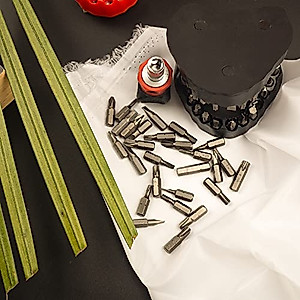 NICENICY Denture Drill Bit Holder, 2-in-1 Screwdriver& Desk Gadget with 28PCS 1/4” Hex Bits, Stocking Stuffer for Husband, Gag Gift for Dentist, Magnetic Gums to Organize Bits, Red