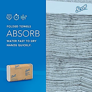 Scott® Multifold Paper Towels (03650), with Absorbency Pockets™, 9.2" x 9.4" sheets, White, Compact Case for Easy Storage, (250 Sheets/Pack, 12 Packs/Case, 3,000 Sheets/Case)