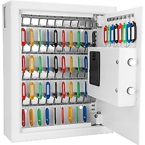 Barska Digital Keypad Wall Mount Safe Key Cabinet, 48 Position, White