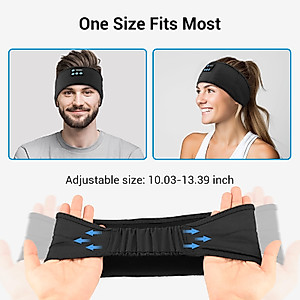 Yontune Sleep Headphones Wireless Bluetooth - Sleep Headphones with White Noise and Ultra-Thin HD Speakers Bluetooth Headband for Sleeping Workout Insomnia Meditation Great Tech Gifts (Black)