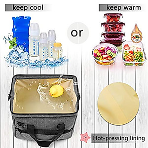 LUXJA Breastmilk Cooler Bag with an Ice Pack (Fits 6 Bottles, Up to 9 Ounces), Breastmilk Cooler for Breastmilk Bottles and Small Accessories, Gray