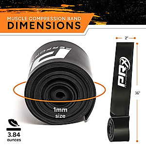 PRx Performance Muscle Compression Floss Band - Recovery & Mobility Enhancement, Gym Ready Compression Band, Improved Circulation, Reduced Soreness, Enhanced Stretching, Knee Tack & Floss Strap - 1mm