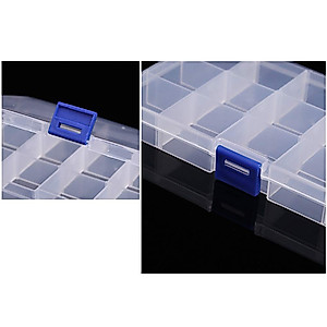 dalismotemp Plastic Organizer Container Storage Box Adjustable Divider 15 Grids Transparent Earrings Ear Stud Jewelry Storage Box Container Organizer White 1