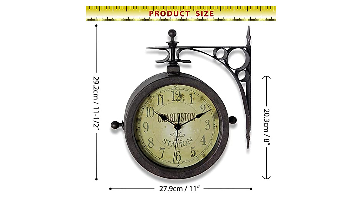 Infinity Instruments Charleston Outdoor Double Sided Clock & Thermometer