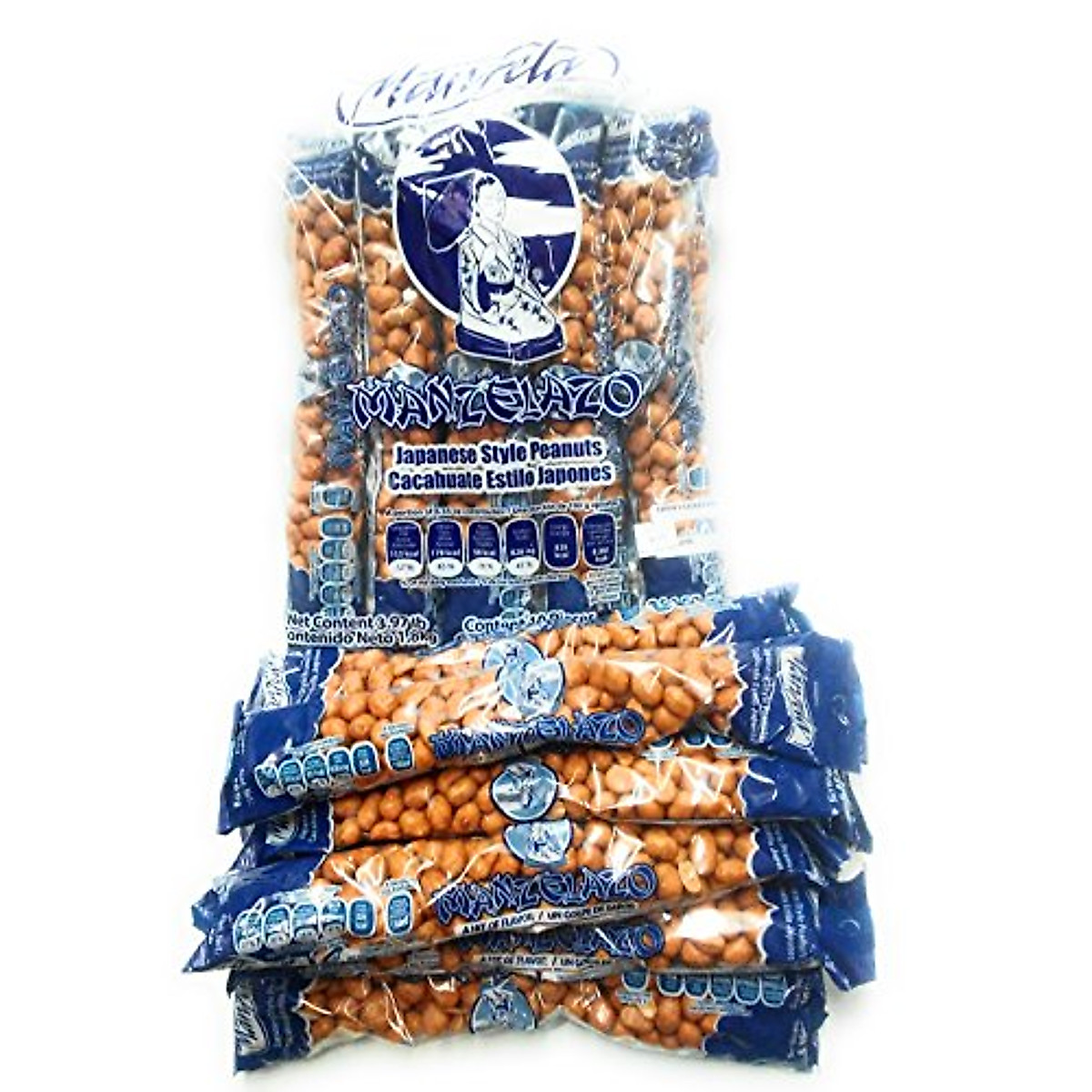 Manzela Japanese Style Peanuts 10 count 6.35oz. each / Cacahuates Estilo Japonés 10pz de 180grs