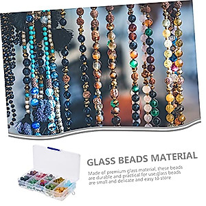COHEALI DIY Handmade Beads Gemstone Bead Bracelet Jewelry Bracelets Glass Necklace Jewelry DIY Round Beads Glass Spacer Beads DIY Craft Loose Bead DIY Beads Kit Glass Beads Set 200pcs