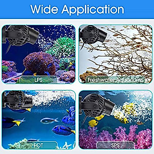 hygger Aquarium Wave Maker Circulation Pump, 1320 GPH Ultra-silence Fish Tank Powerhead with Strong Magnet Suction Base for Freshwater or Saltwater Fish Tank, 360° Rotating Submersible Water Pump