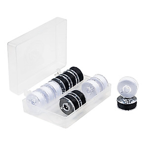SINGER 30027 Class 66 Threaded Bobbins, Transparent, Black & White, 12-Count,