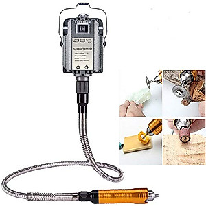 VOTOER 1000W Rotary Tool Flex Shaft Electric Hanging Grinder Carver, Forward and Reverse Rotation, Multi-Function Metalworking Jewelry Repair Kit, Foot Pedal Control, Metal Flexible Shaft, 30000 RPM
